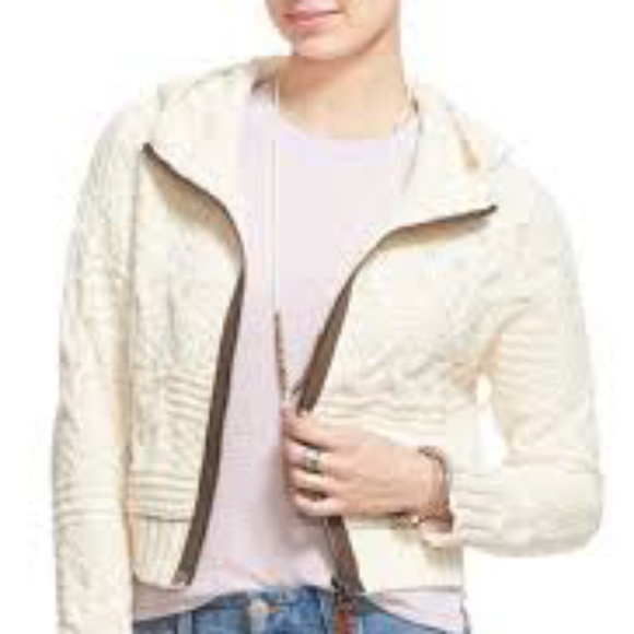 Free People | Sweaters | Cable Knit Zip Up Hoodie Free People | Poshmark